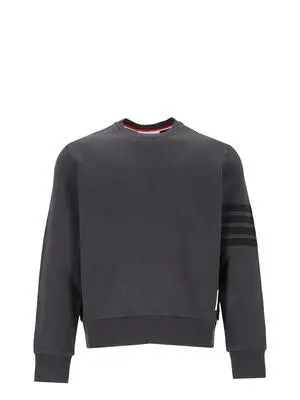 Thom Browne Thom Browne Men 4 Bar Cotton Jersey Sweatshirt Gray