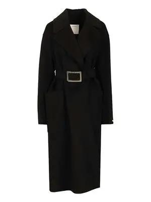 Sportmax Pure Wool Dressing Gown Coat - Black