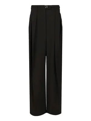Sportmax Wide-leg Trousers In Stretch Wool - Black