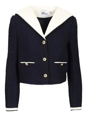 SELF-PORTRAIT Bouclé Jacket - Blue