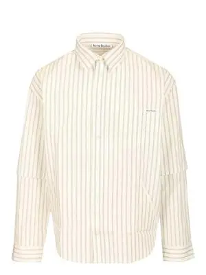 Acne Studios Striped Poplin Shirt - White