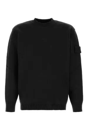 Stone Island Stretch Cotton Sweater - Black