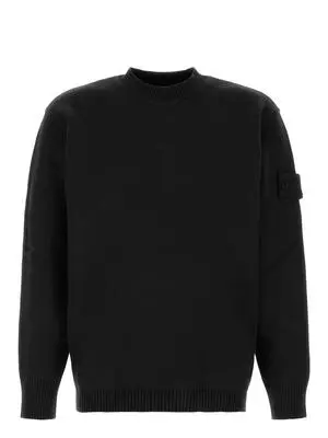 Stone Island Stone Island Men Black Stretch Cotton Sweater Black