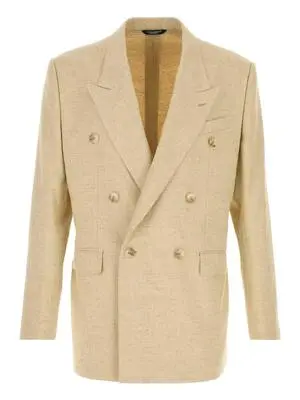 Dolce & Gabbana Sand Tweed Blazer - Brown