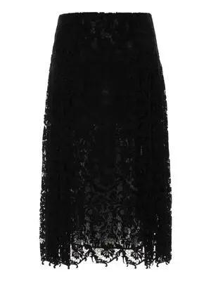 Fendi Macrame Lace Skirt - Black