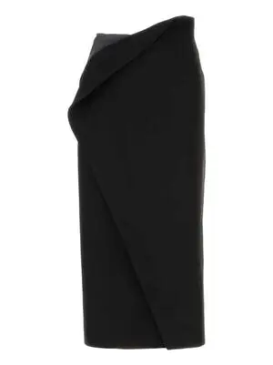 JIL SANDER Black Silk Blend Skirt - Multicolor
