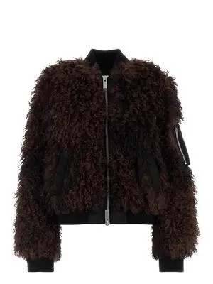 Sacai Eco Fur Bomber Jacket - Brown