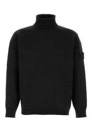 Stone Island Stretch Cotton Sweater - Black