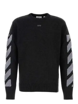 Off-White Slate Wool Blend Sweater - Black