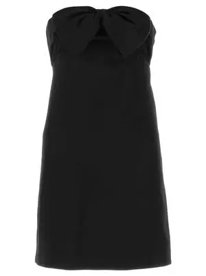 Saint Laurent Satin Mini Dress - Black