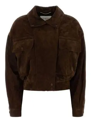 Saint Laurent Chocolate Suede Jacket - Brown