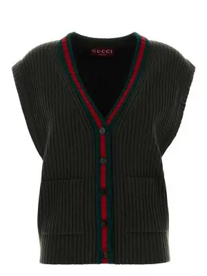Gucci Bottle Wool Vest - Green