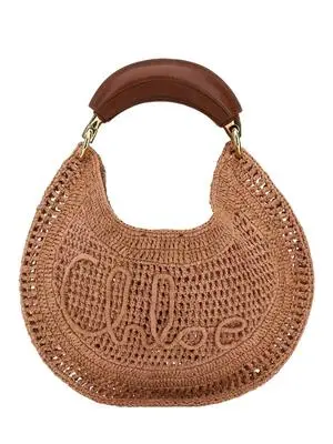 Chloé Antiqued Raffia Banana Handbag - Pink