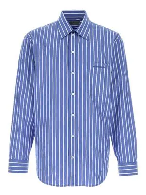 Balenciaga Balenciaga Men Embroidered Poplin Shirt Multicolor