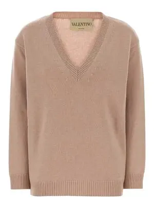 Valentino Garavani Valentino Garavani Women Powder Pink Cashmere Oversize Sweater Pink