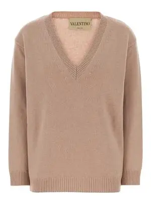 Valentino Garavani Valentino Garavani Women Powder Pink Cashmere Oversize Sweater Pink