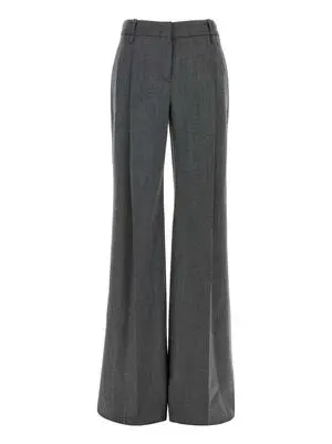 ERMANO SCERVINO Ermanno Scervino Dark Grey Stretch Wool Palazzo Pant - Gray
