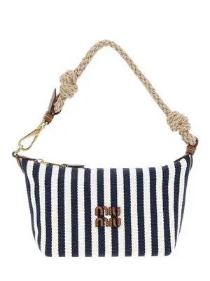 Miu Miu Embroidered Canvas Shoulder Bag - Multicolor