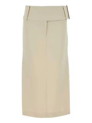 Sportmax Sportmax Women Ivory Stretch Viscose Fronda Skirt White