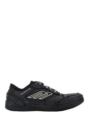 Balenciaga Balenciaga Men Slate Leather Hamptons Sneakers Black