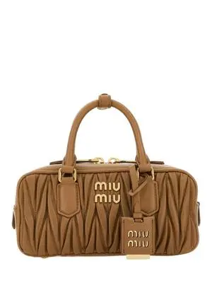 Miu Miu Caramel Leather Arcadie Handbag - Brown