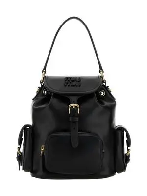 Miu Miu Leather Backpack - Black