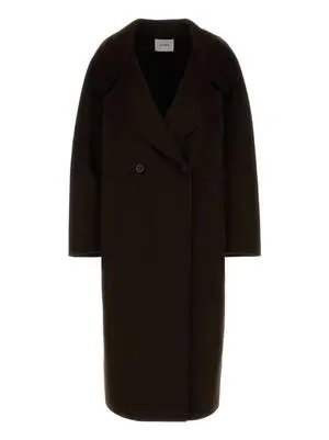 LISA YANG Chocolate Wool Blend Coat - Brown