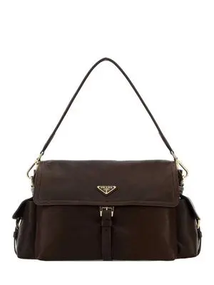 Prada Dark Leather Shoulder Bag - Brown