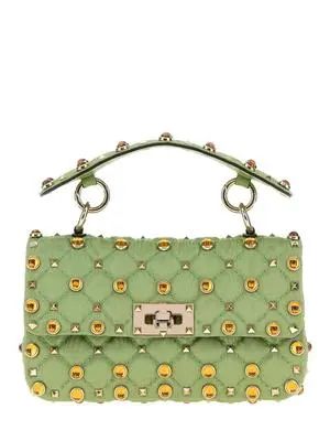 Valentino Garavani Valentino Garavani Women Green Fabric Rockstud Handbag Green