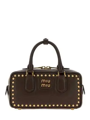 Miu Miu Dark Leather Arcadie Handbag - Brown