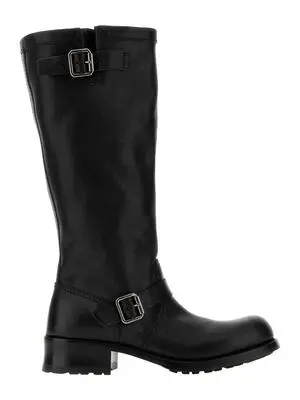 Prada Leather Boots - Black