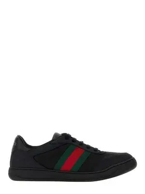 Gucci Leather And Fabric Screener Sneakers - Black