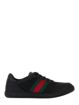 Gucci Leather And Fabric Screener Sneakers - Black