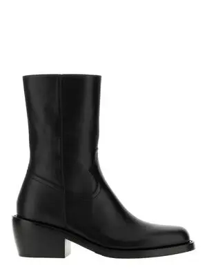 Dries Van Noten Leather Boots - Black