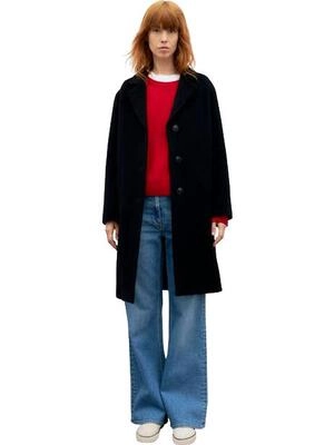 GERARD DAREL Aelis Angora Blend Collared Overcoat