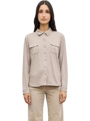 Gerard Darel Barba Button Front Shirt - Beige