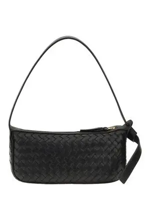 Bottega Veneta Intrecciato Leather Shoulder Bag - Black