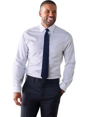 THE BLACK TUX Classic Cotton Dress Shirt White