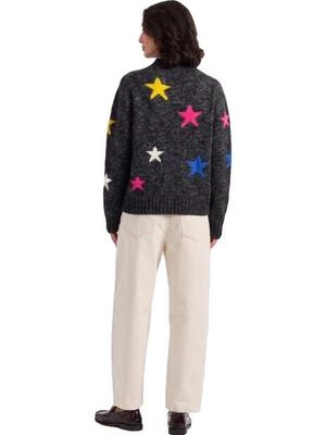 Chinti & Parker Wool-cashmere Blend Star Roll Neck Sweater - Black