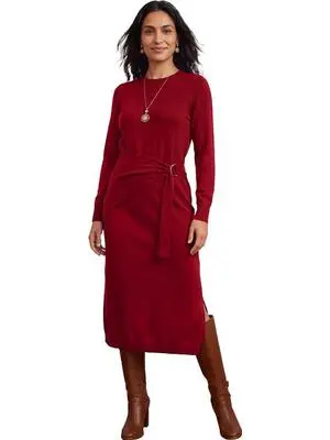 JESSICA LONDON Sweater Wrap Midi Dress - Rich Burgundy