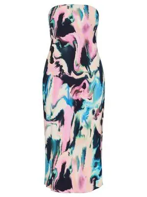 City Chic Strapless Maxi Dress - Rippled