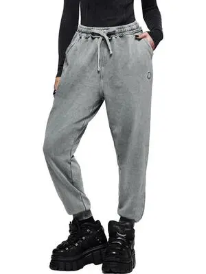 DISTURBIA Sylph Dove Embroidered Cuffed Jogger - Grey