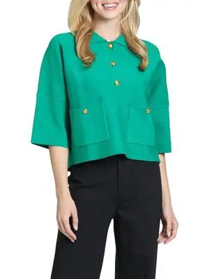 APNY Pocket Polo Sweater - Emerald