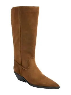 OPEN EDIT Savannah Leather Tall Boot - Brown Dark