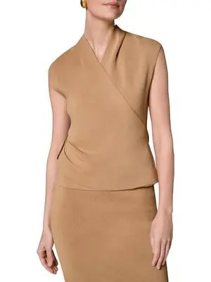 Donna Karan New York Faux Wrap Sweater - Fawn