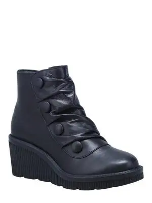 Miz Mooz Alice Leather Wedge Bootie - Black