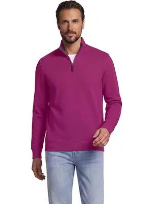 LANDS' END Bedford Rib Quarter Zip Pullover Sweater - Light Raspberry