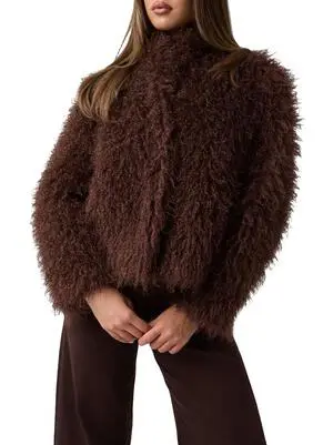 Guess Simona Faux Fur Jacket - Rust