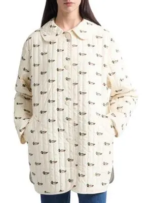 TANNER FLETCHER Arnie Mallard Print Quilted Jacket - Ivory