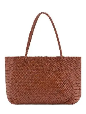 Mango Braided Woven Shopper Bag - Leather